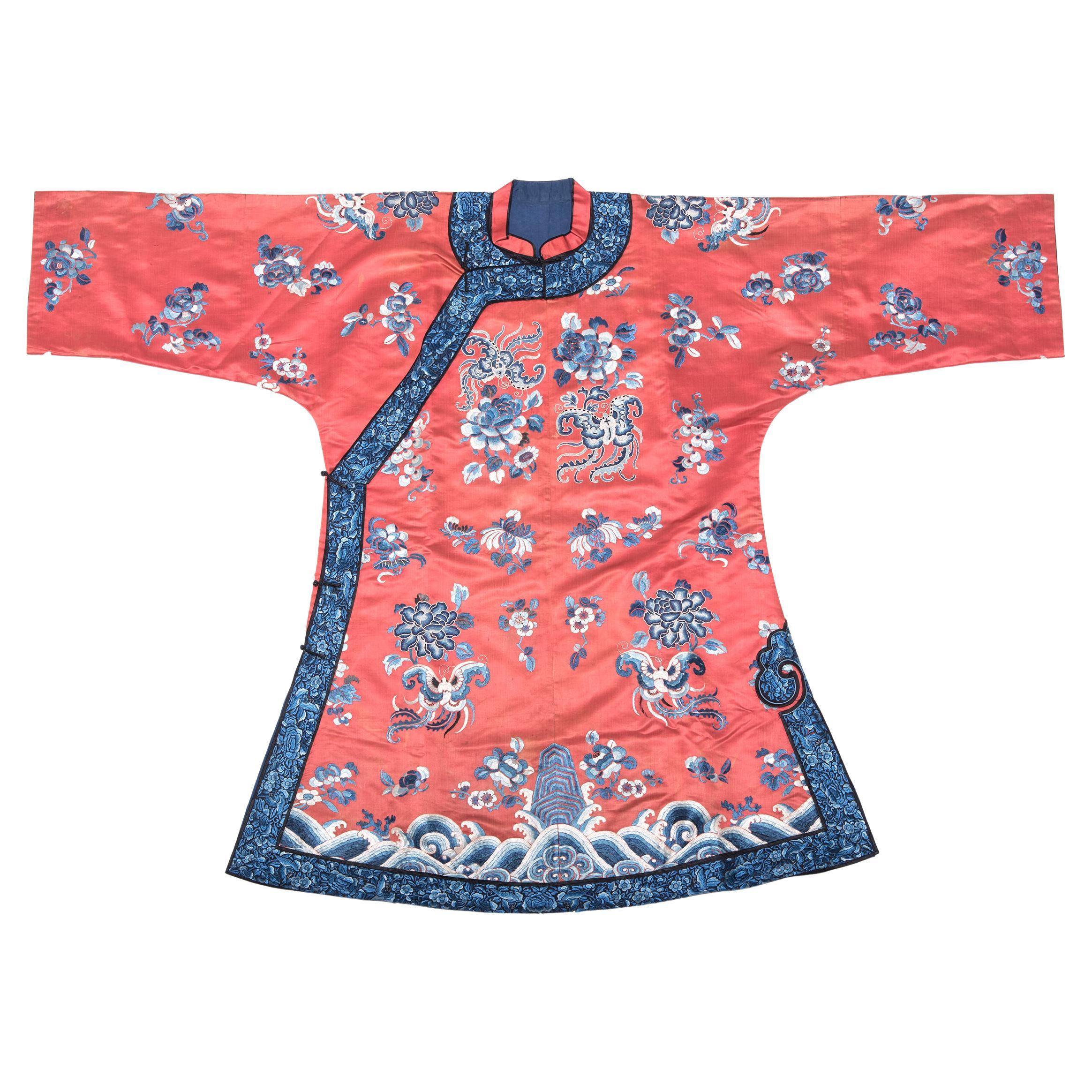 Frame Antique Chinese Embroidered Robe Qing Dynasty For Sale at 1stDibs