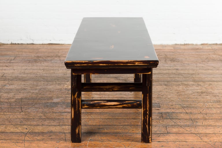Chinese Qing Dynasty Low Table or Bench with Custom Dark Brown Lacquer ...