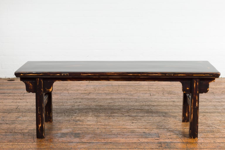 Chinese Qing Dynasty Low Table or Bench with Custom Dark Brown Lacquer ...