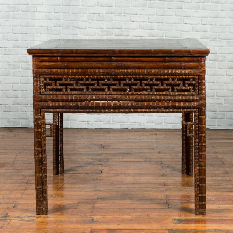 Chinese Qing Dynasty Period 19th Century Bamboo Hall Table with ...