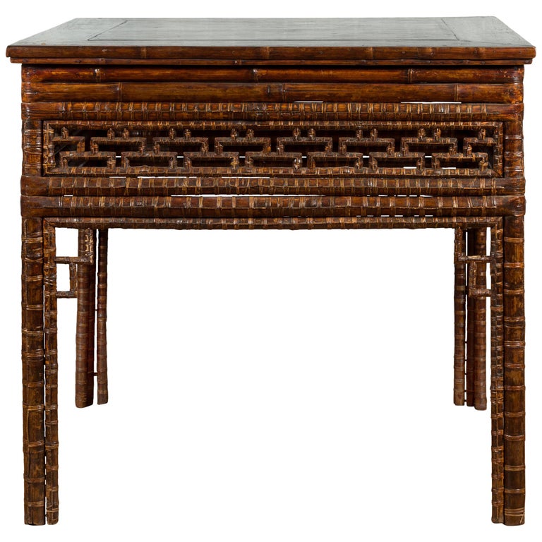 Chinese Qing Dynasty Period 19th Century Bamboo Hall Table with ...