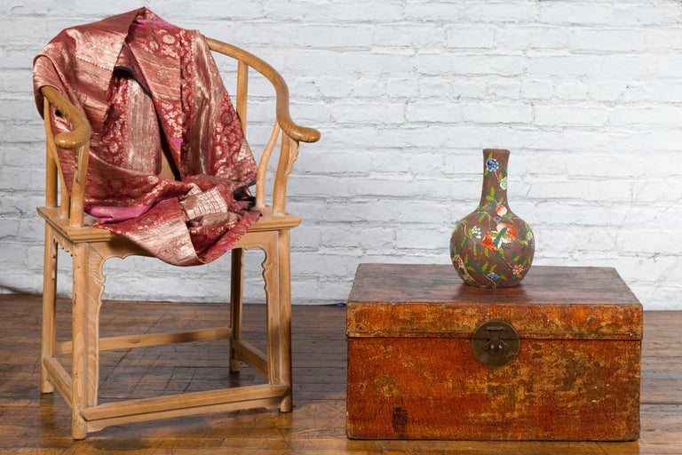 Chinese Qing Dynasty Period Lacquered Leather Trunk with Distressed ...