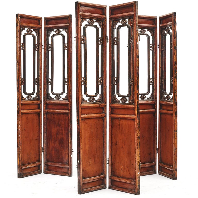 Chinese Qing Six-Panel Screen / Room Divider For Sale at 1stDibs