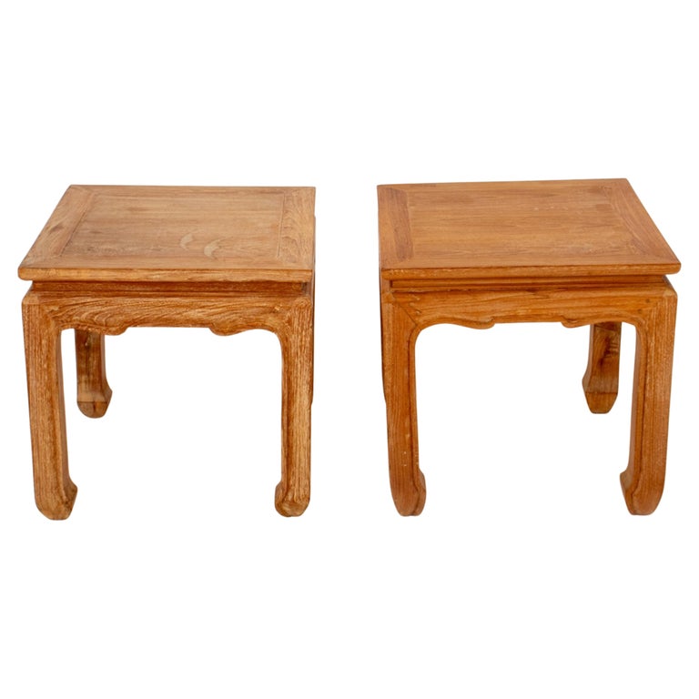 Chinese Qing Style Cypress Tables, Pair For Sale at 1stDibs
