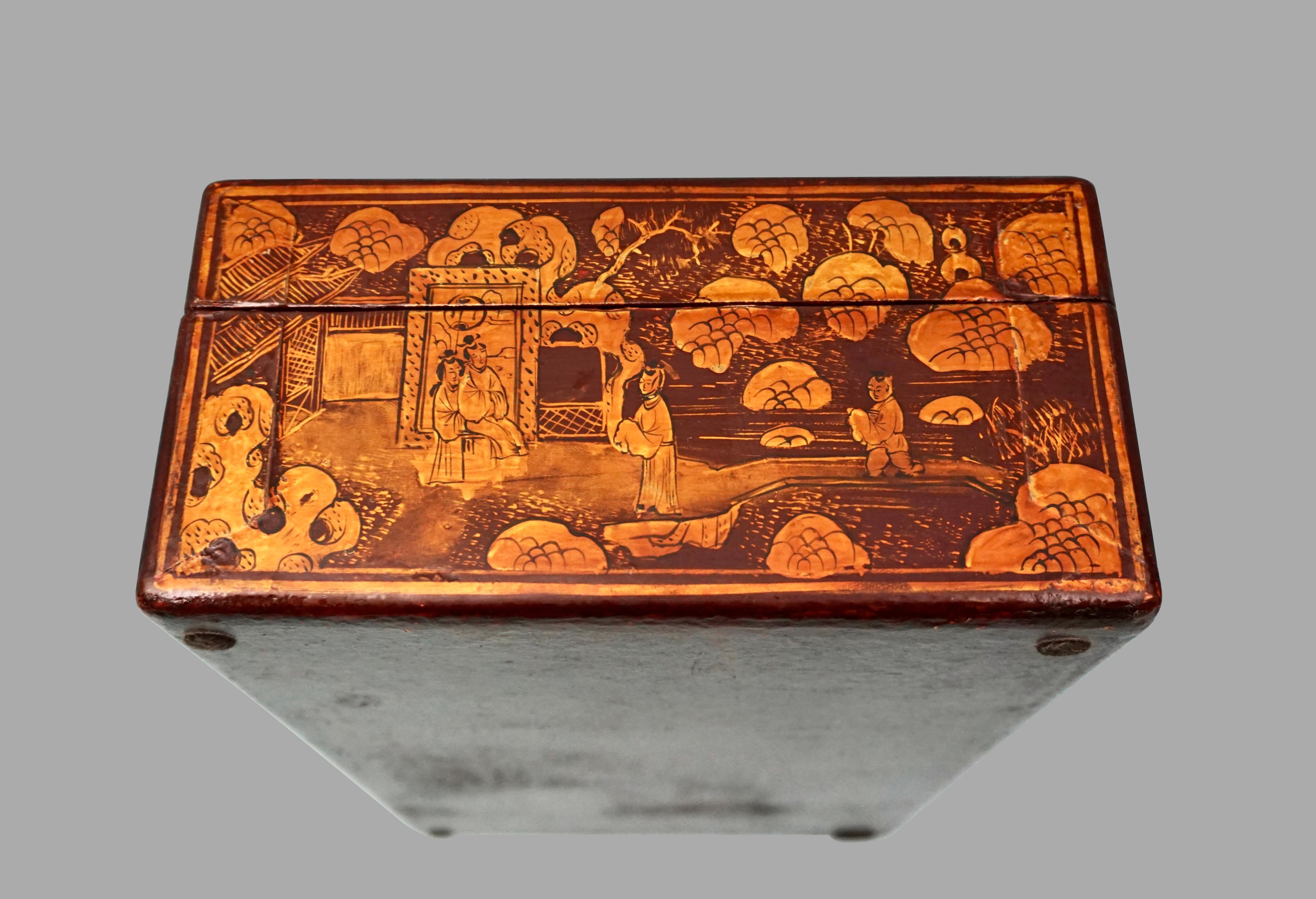 Chinese Red Lacquer Box For Sale at 1stDibs
