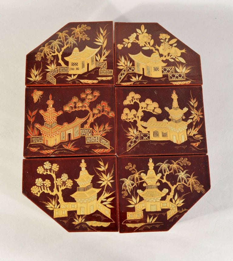 Chinese Red Lacquer Covered Games Box with Inner Trays and Boxes, circa ...