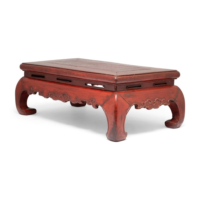 Chinese Red Lacquer Kang Table, c. 1900 For Sale at 1stDibs