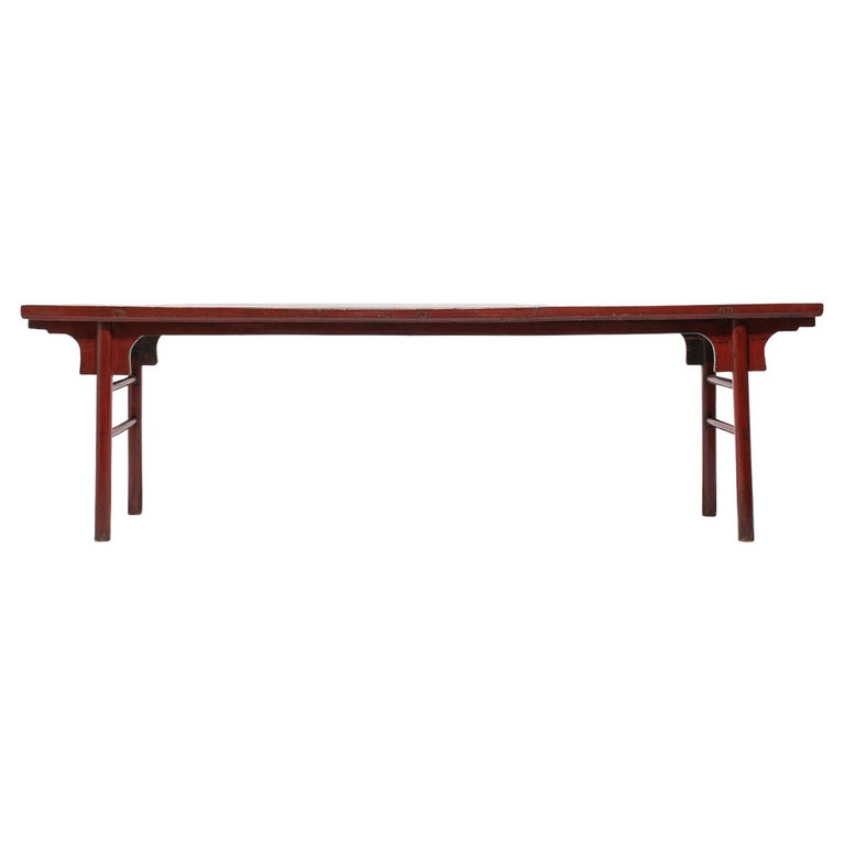 Chinese Red Lacquer Offering Table, c. 1850 For Sale at 1stDibs