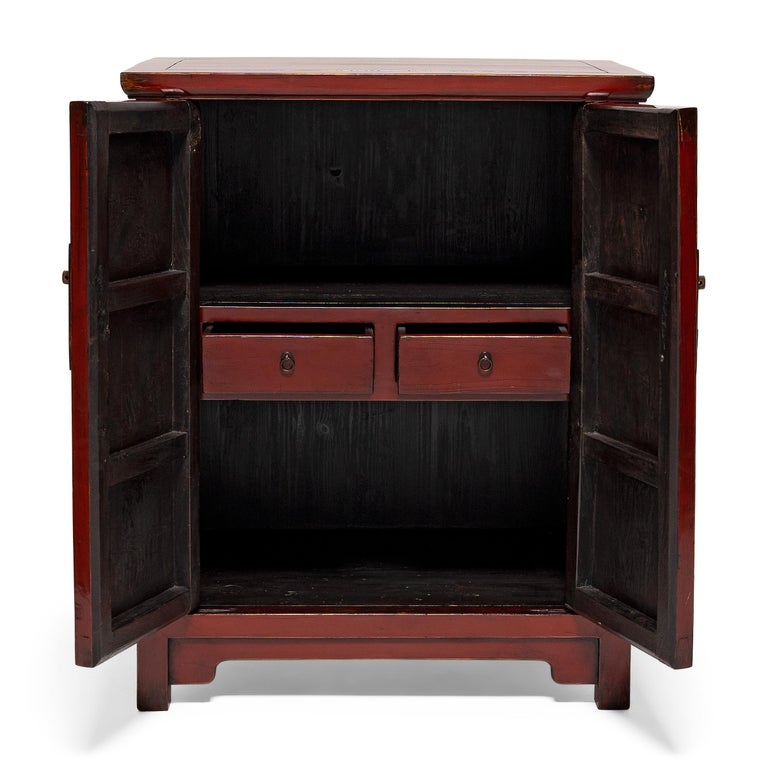 Chinese Red Lacquer Storage Chest, C. 1850 For Sale at 1stDibs