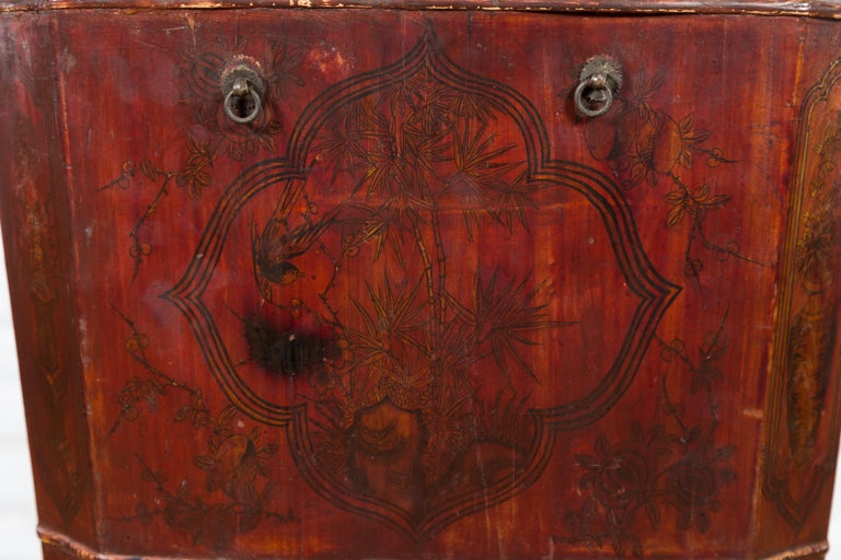 Chinese Red Lacquer Wedding Chest with Hand-Painted Décor, Qing Dynasty ...