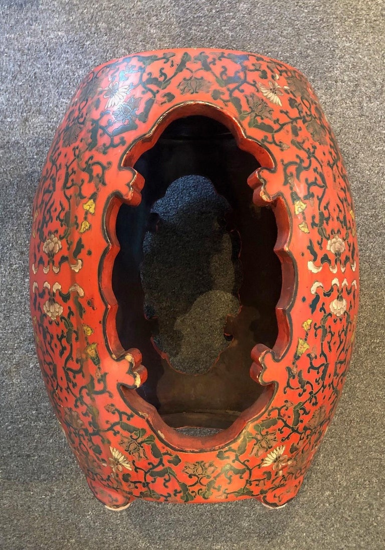 Chinese Red Lacquered Barrel Form Garden Stool at 1stDibs | chinese ...