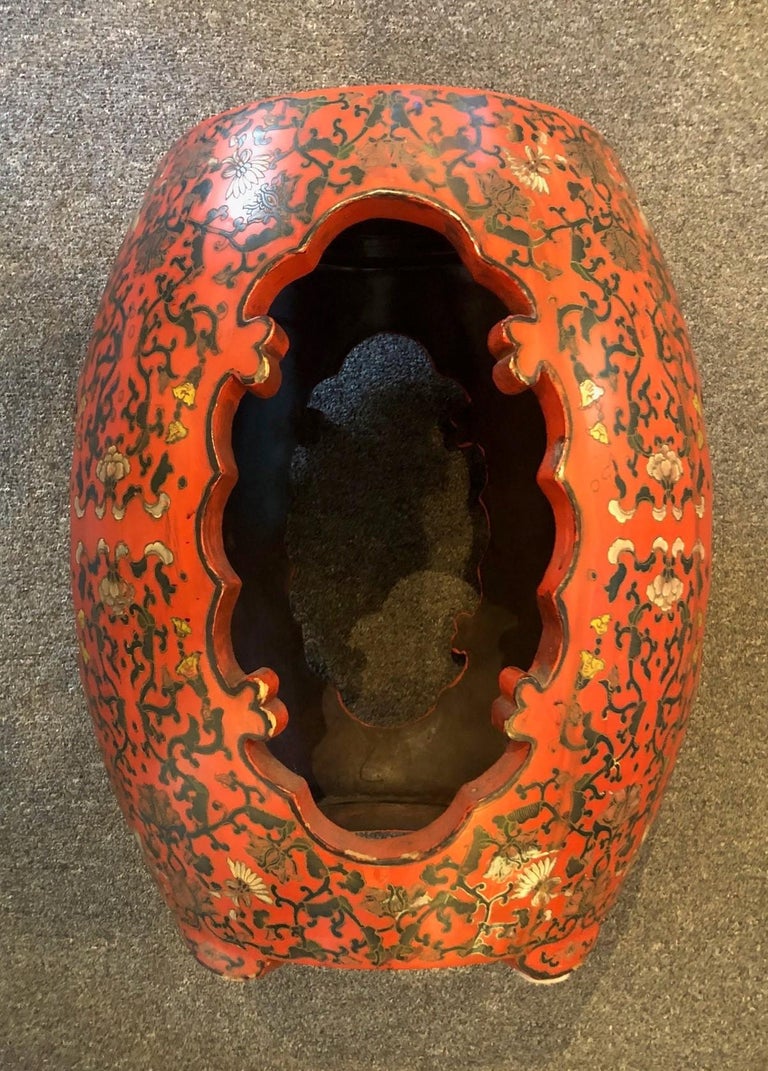 Chinese Red Lacquered Barrel Form Garden Stool at 1stDibs | chinese ...