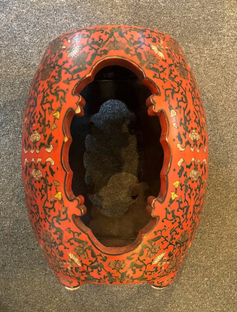 Chinese Red Lacquered Barrel Form Garden Stool at 1stDibs | chinese ...