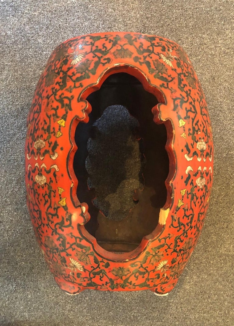 Chinese Red Lacquered Barrel Form Garden Stool at 1stDibs | chinese ...
