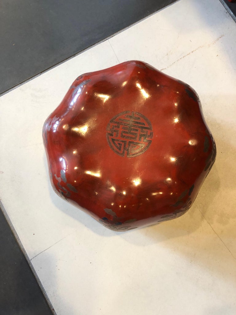 Chinese Red Lacquered Gift Box at 1stDibs