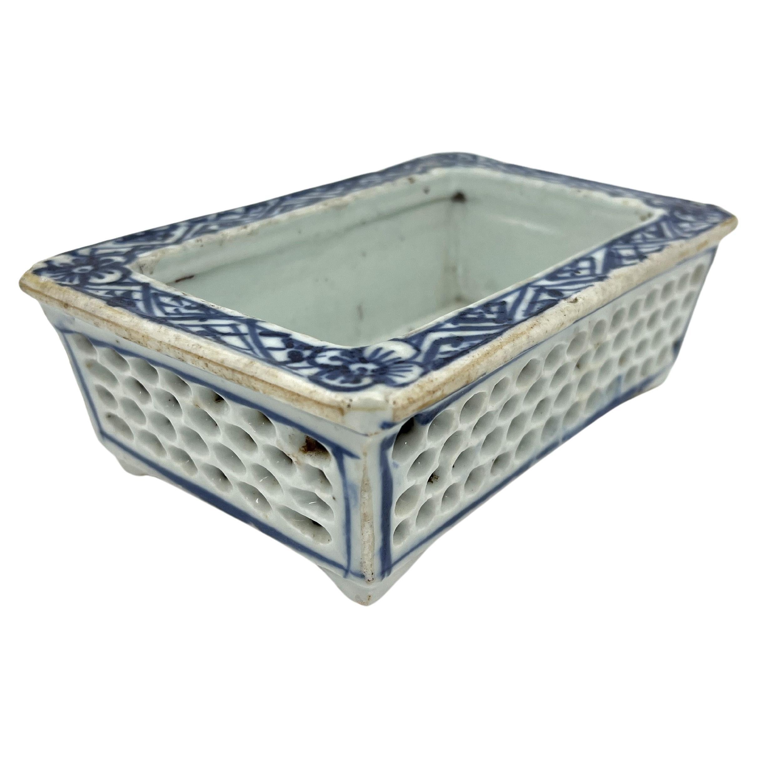 Chinese Reticulated Porcelain Narcissus Bonsai Planters, Early Qing ...