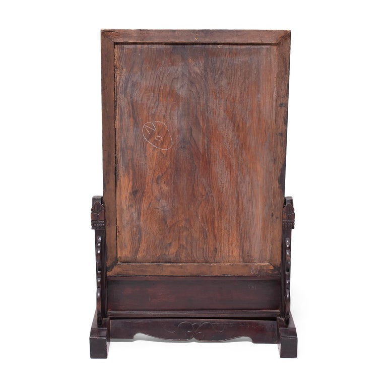 Chinese Reverse Glass Table Screen with Floral Still Life, c. 1850 For ...