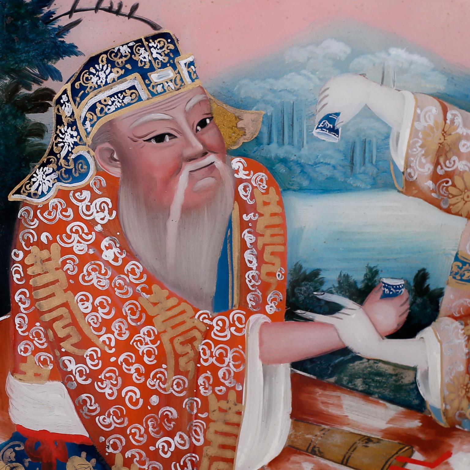 Chinese Reverse Painting on Glass at 1stDibs | paintings on glass for sale