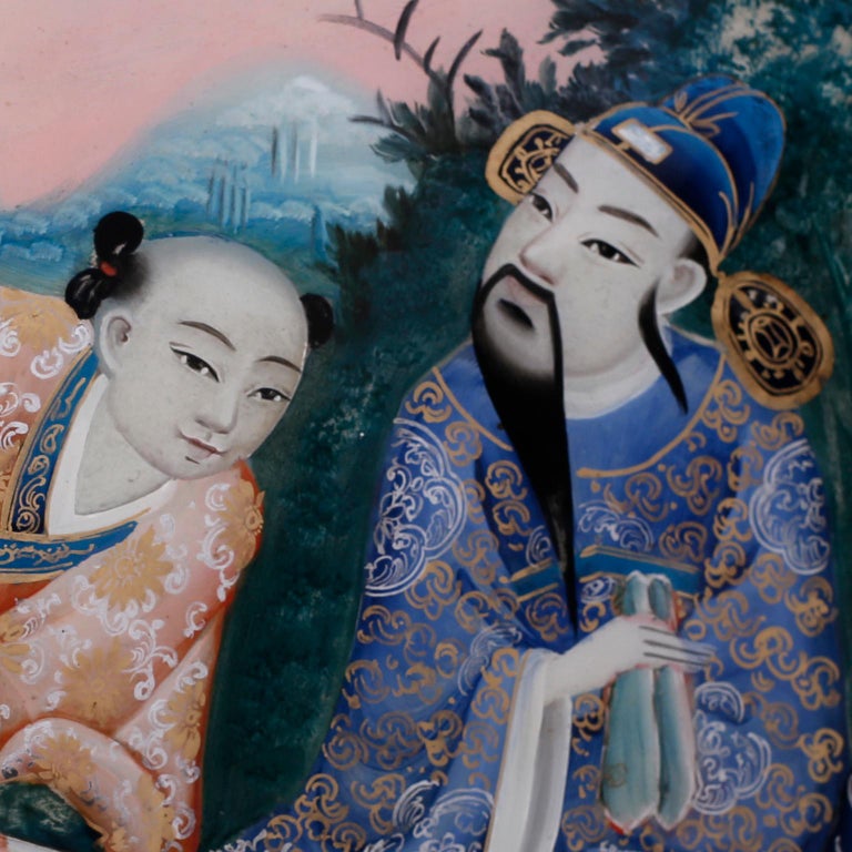 Chinese Reverse Painting on Glass at 1stDibs