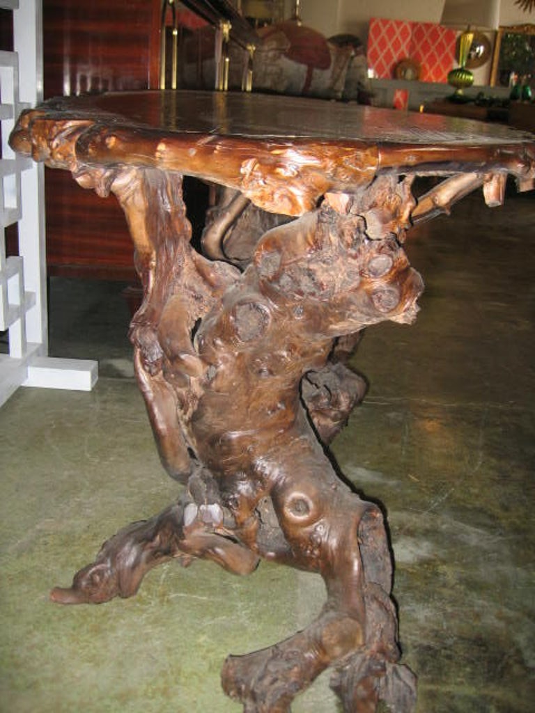 Chinese Root Carved Table For Sale at 1stDibs