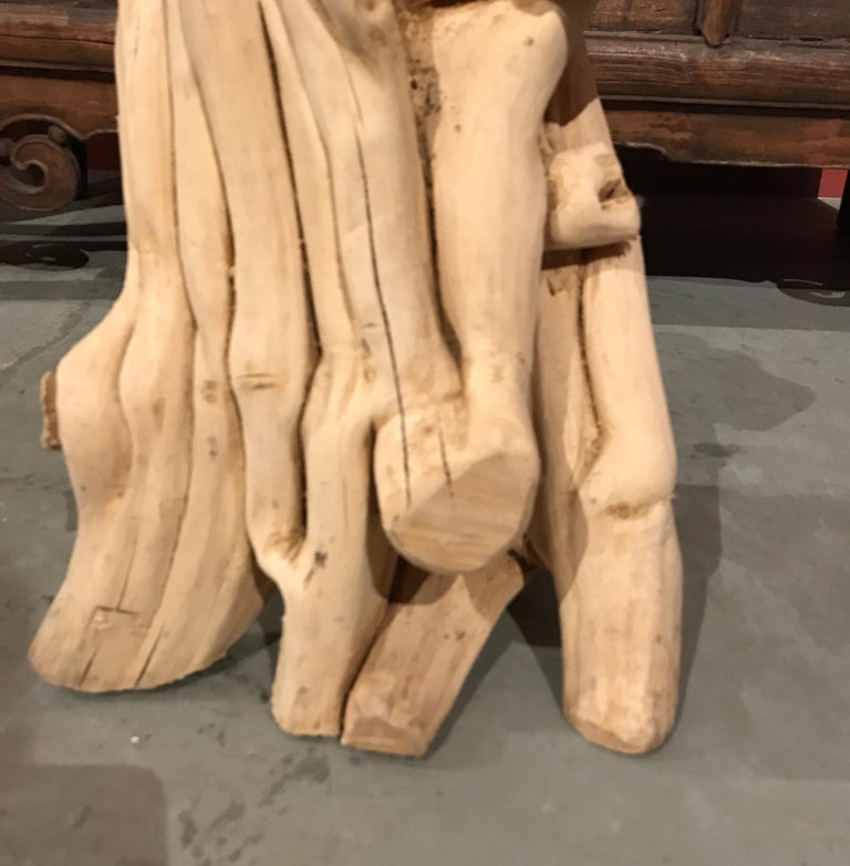 Chinese Root Wood Side Table/Pedestal For Sale at 1stDibs