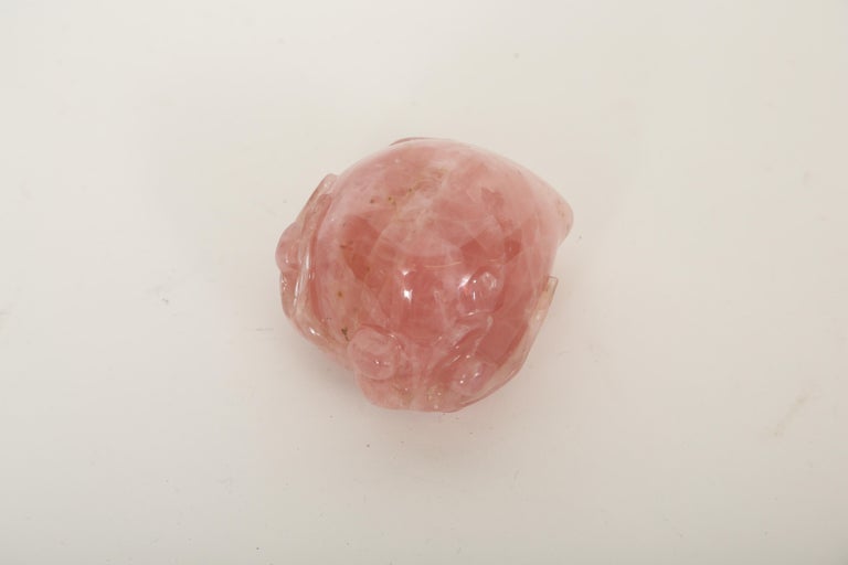 Brush Washer-Rose Quartz on a Custom Hand Carved Stand For Sale at 1stDibs