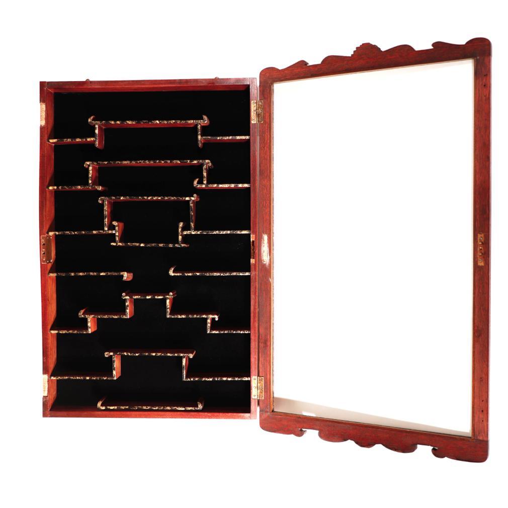 Chinese Rosewood and Glass Wall Vitrine at 1stDibs