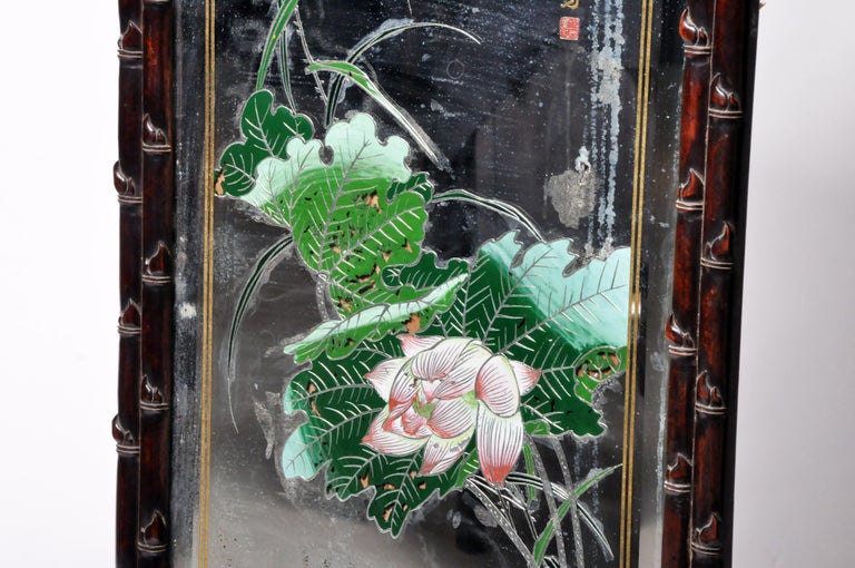 Chinese-Style Solid Rosewood Mirror For Sale at 1stDibs
