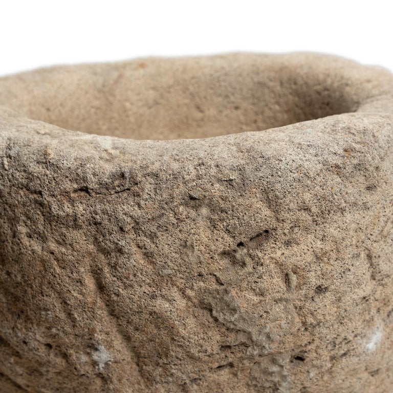 Chinese Round Stone Mortar, c. 1900 at 1stDibs