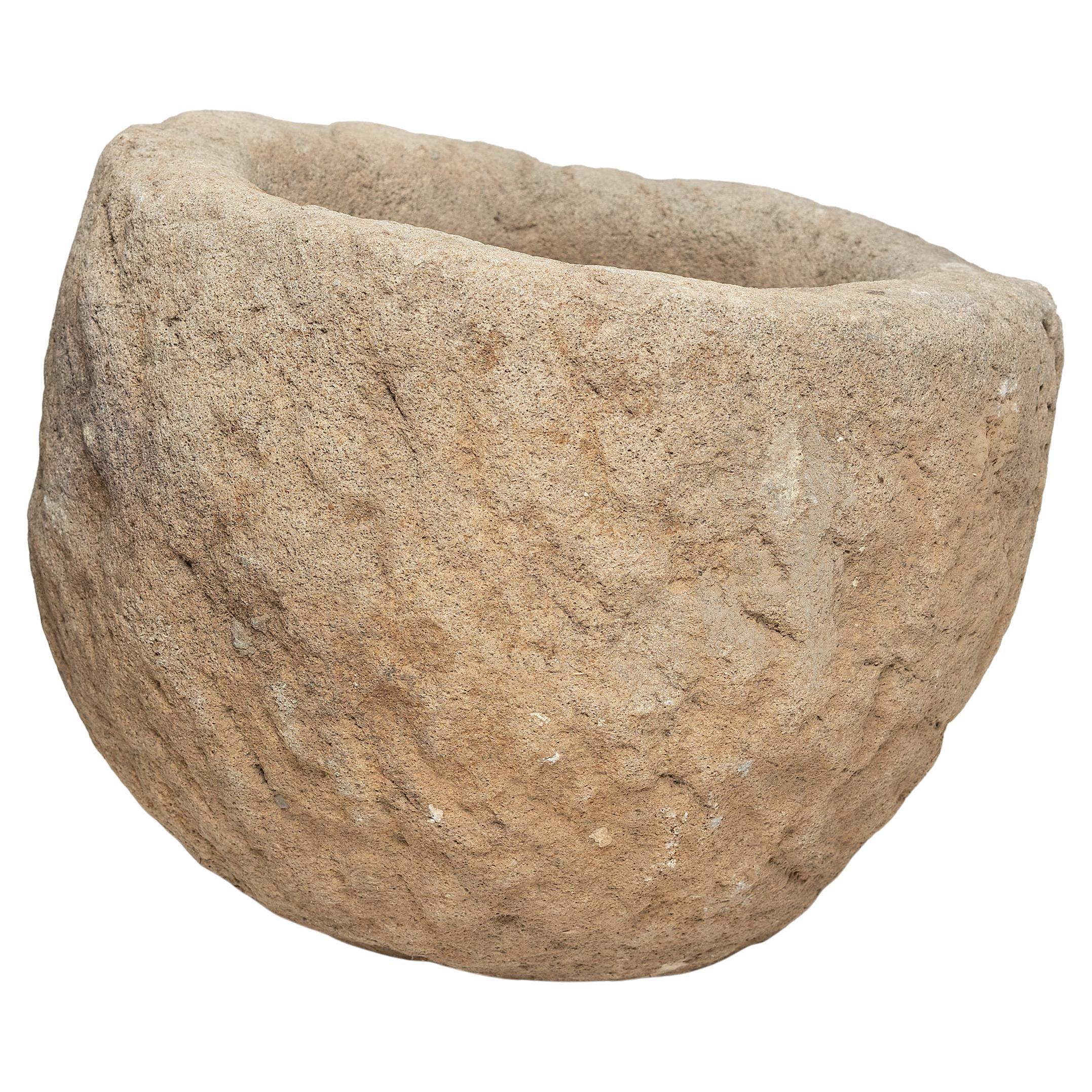 Chinese Round Stone Mortar, circa 1900 at 1stDibs