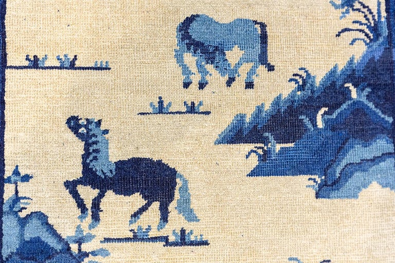 Chinese Rug “Eight Horses 'Bajun tu'” Design, Early 20th Century For ...