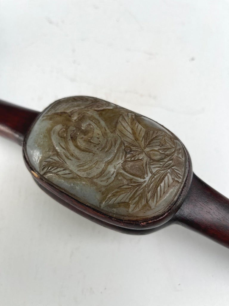 Chinese Russet Jade Hardwood Imperial Ruyi Scepter Qing Dynasty ...