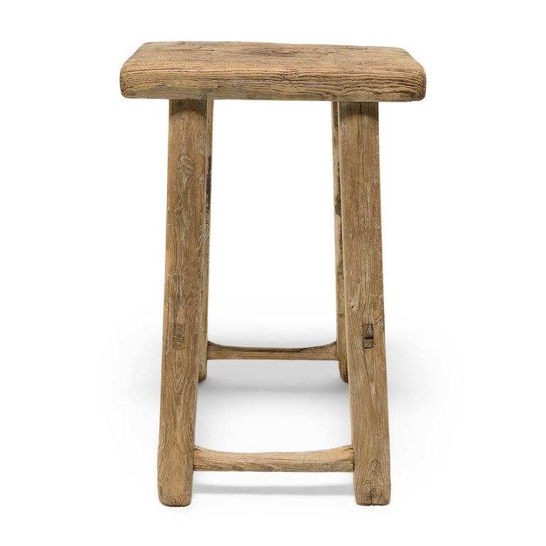 Chinese Rustic Tapered Stool, circa 1900 For Sale at 1stDibs