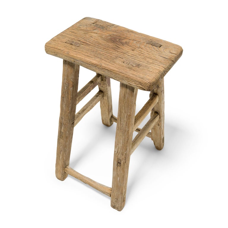 Chinese Rustic Tapered Stool, circa 1900 For Sale at 1stDibs