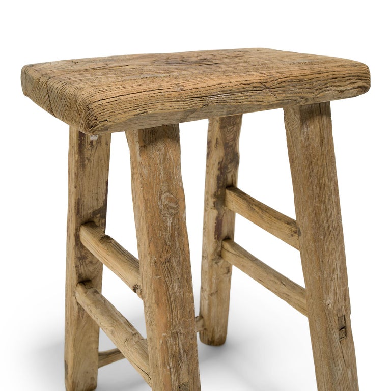 Chinese Rustic Tapered Stool, circa 1900 For Sale at 1stDibs