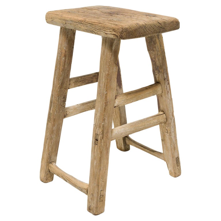 Chinese Rustic Tapered Stool, circa 1900 For Sale at 1stDibs