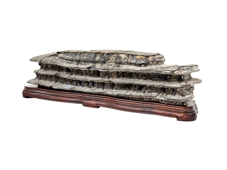 Chinese Scholar Rock Wuling Stone on Stand For Sale at 1stDibs