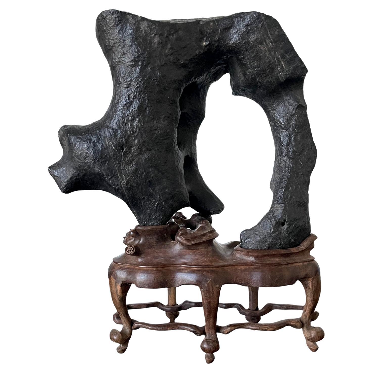 Chinese Scholar Rock Yingde Stone on Stand at 1stDibs