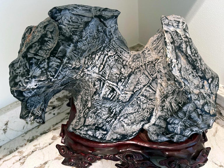 Chinese Scholar Stone on Wood Base at 1stDibs | scholar stone for sale ...