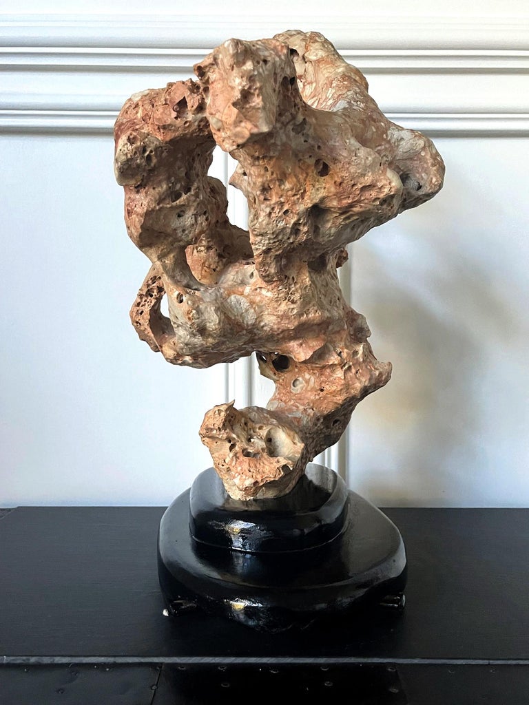 Chinese Scholar Stone Taihu Rock on Wood Stand For Sale at 1stDibs