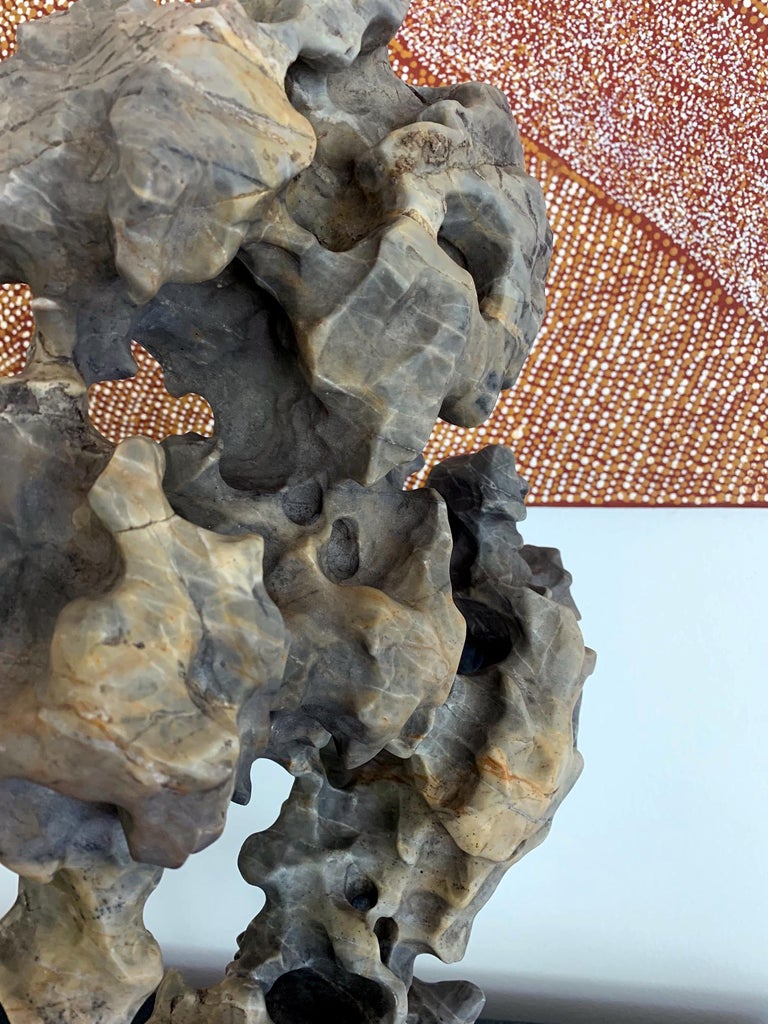 Chinese Scholar Stone from Taihu Lake on Stand at 1stDibs