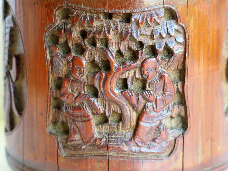 Chinese Brush Pot or Bitong in Bamboo Finely Carved and Signed, Early ...