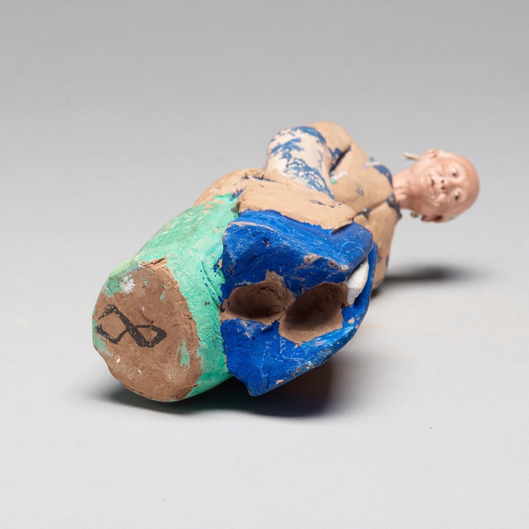Chinese Sculptured and Painted Clay Figure of an Elderly Man, 19th ...
