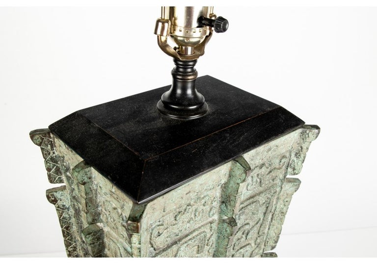 Chinese Shang Bronze Vessel Style Lamp For Sale at 1stDibs