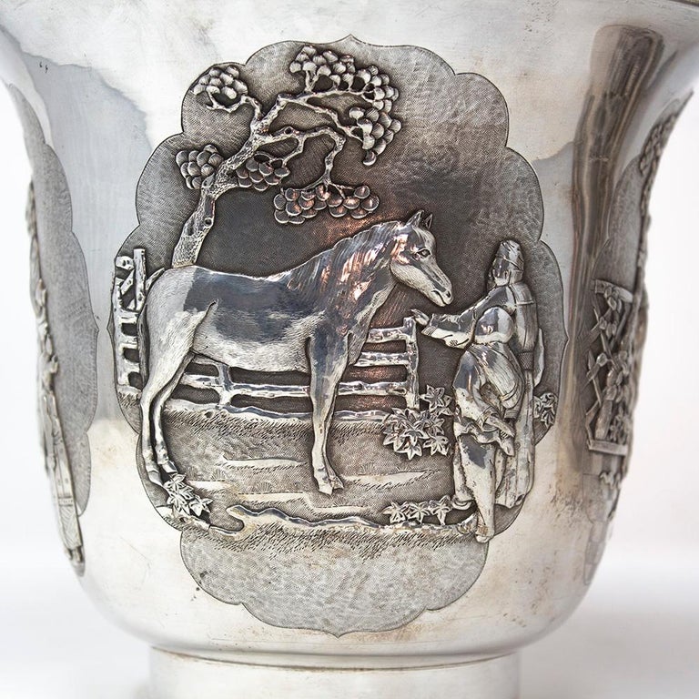 Chinese Silver Cache Pot Pair Bao Heng Xiang For Sale at 1stDibs