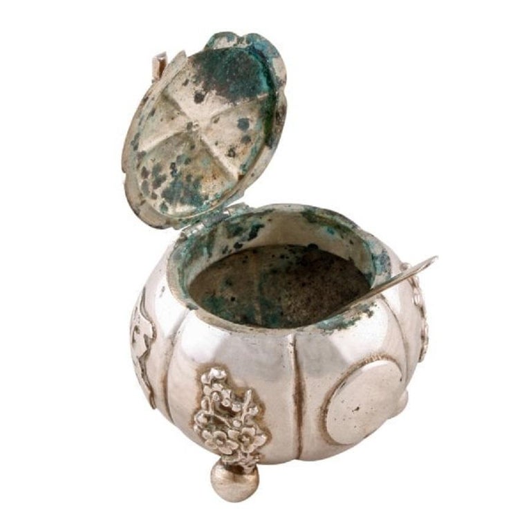 Chinese Silver 3 Piece Condiment Set, 20th Century For Sale at 1stDibs