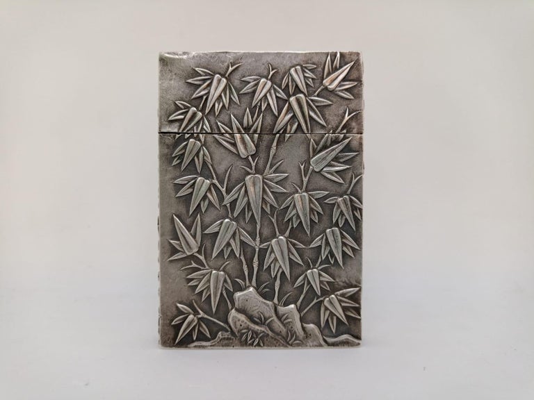 Chinese Silver Card Holder Artist Lee Ching For Sale at 1stDibs