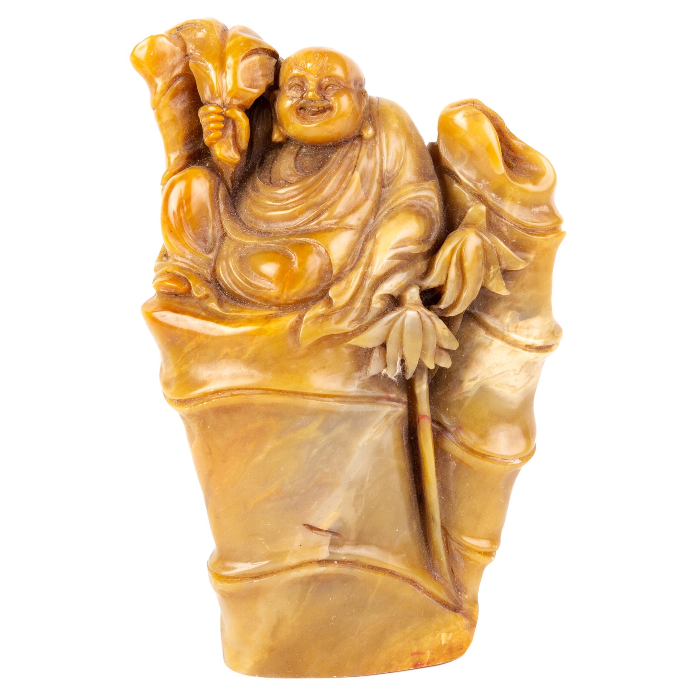 Chinese Soapstone Carving Signed Buddha Desk Seal Sculpture 19th ...