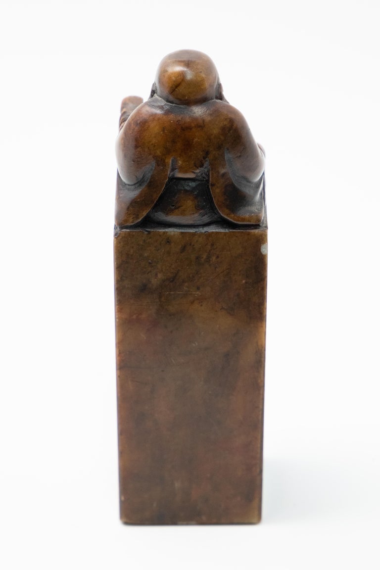 Chinese Soapstone Chop Seal with Shoushan Buddha at 1stDibs
