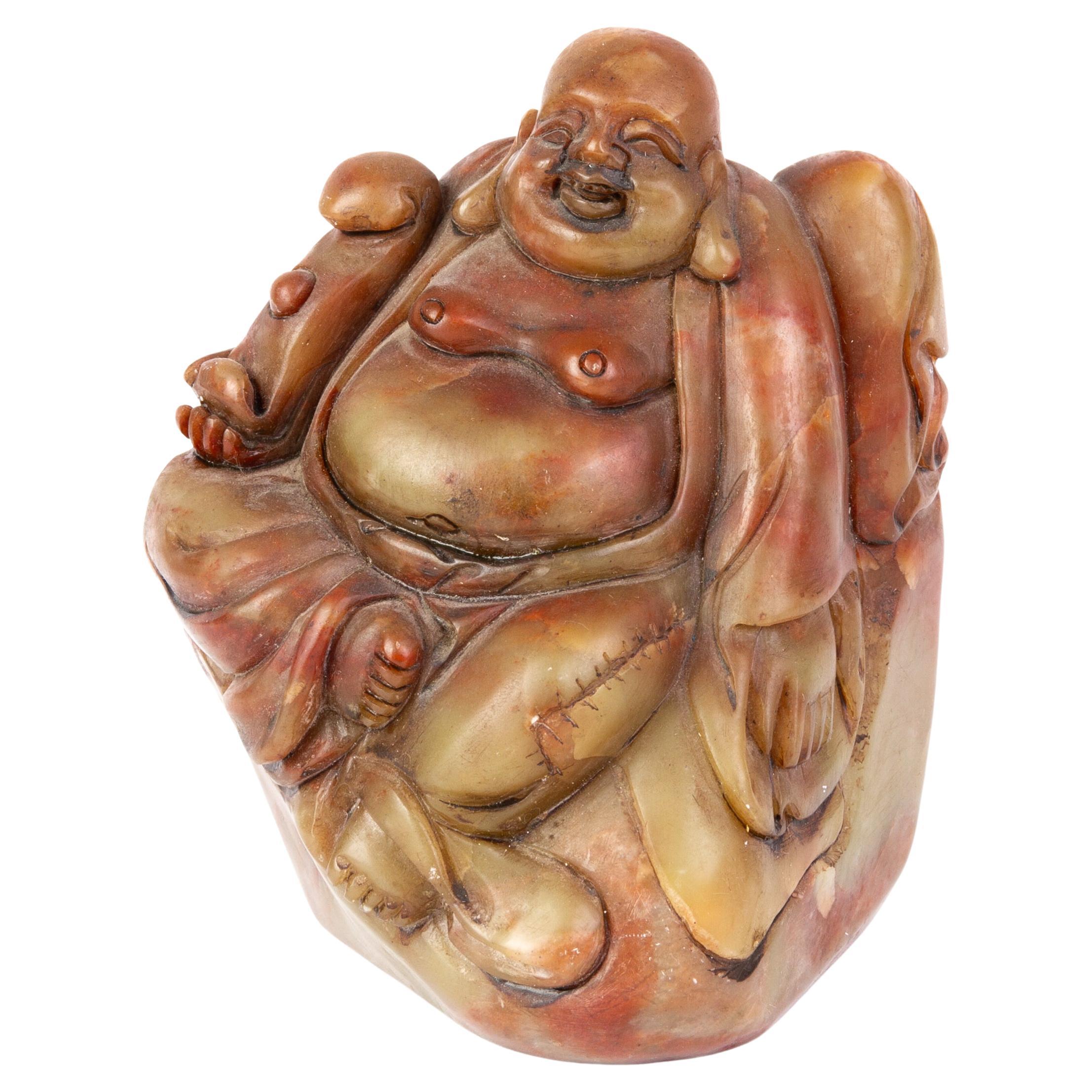 Chinese Soapstone Signed Carving Buddha Desk Seal Sculpture 19th ...